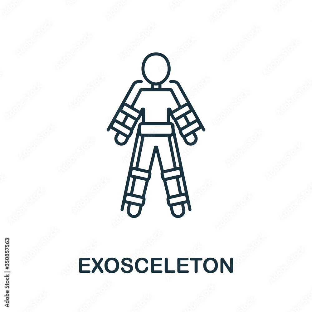 Exoskeleton icon from 3d printing collection. Simple line Exoskeleton ...