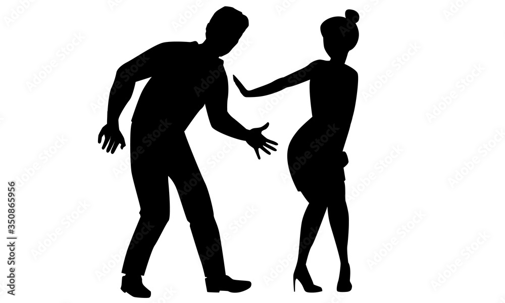 Female defending against male sexual harassment. Slut-shaming, glass ...