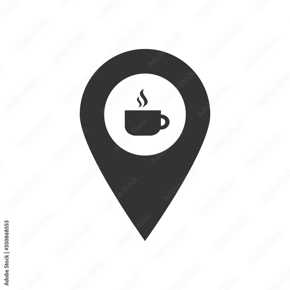 Map pointer pin vector simple black icon. Geotag location point with ...