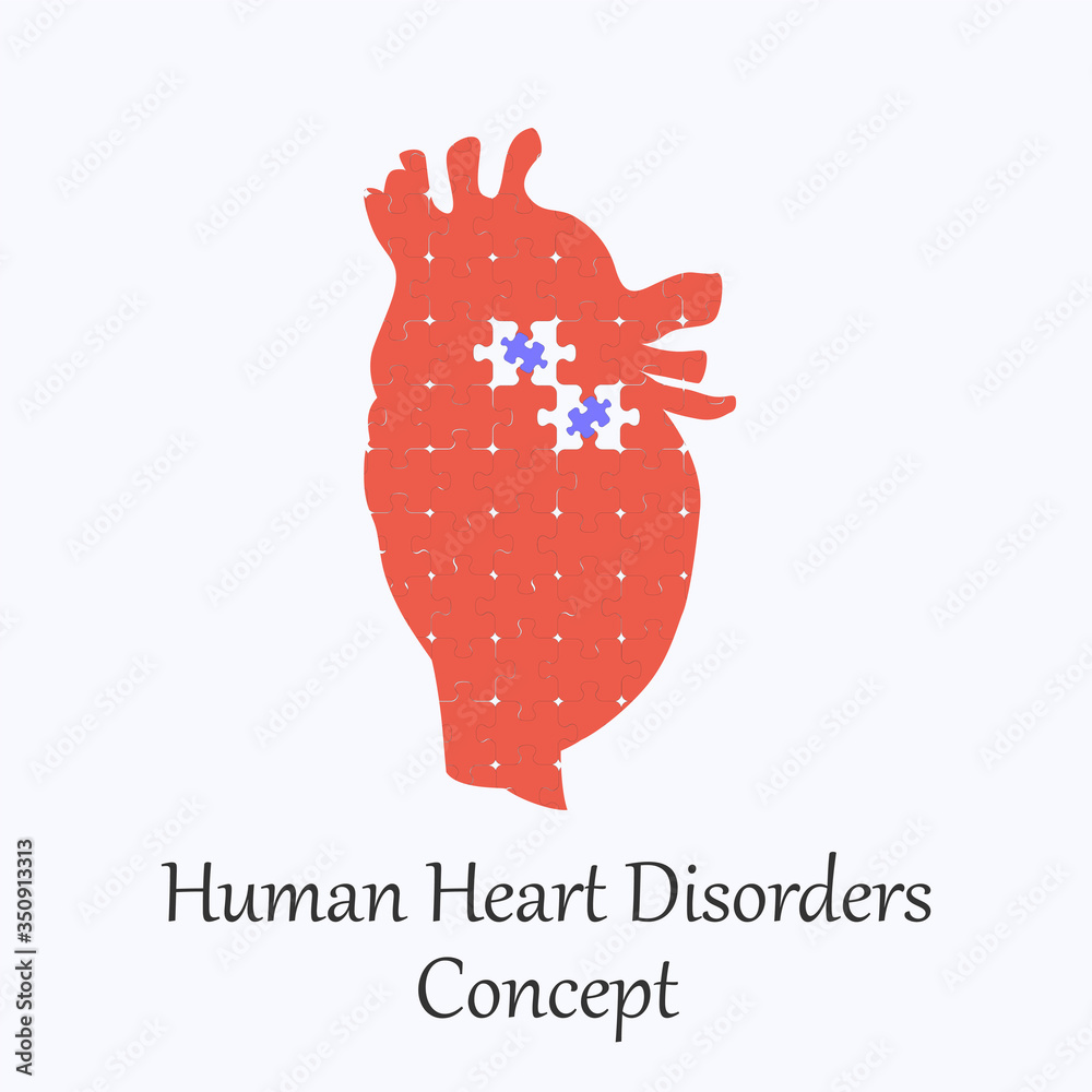 Human Heart Filled with Puzzle Pattern with Few Corrupted Stock ...