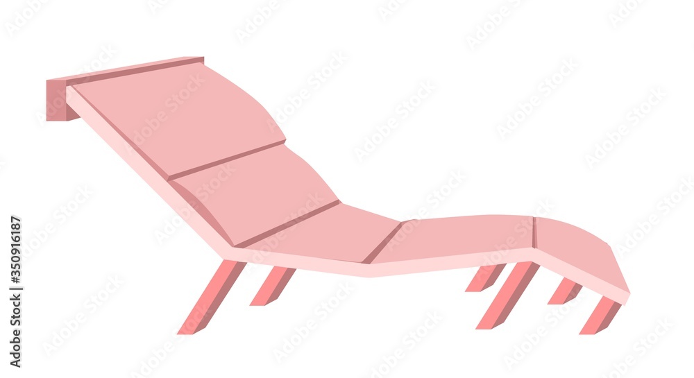 Deck chair for garden and terrace isolated on white background. Vector ...