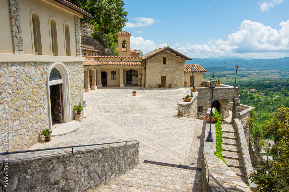 Greccio, Italy. hermitage shrine erected by St. Francis of Assisi Stock ...