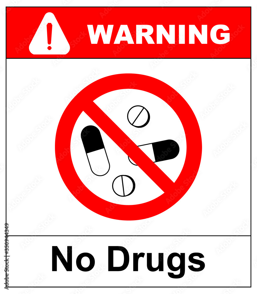 No pills sign, isolated on white background, vector illustration ...