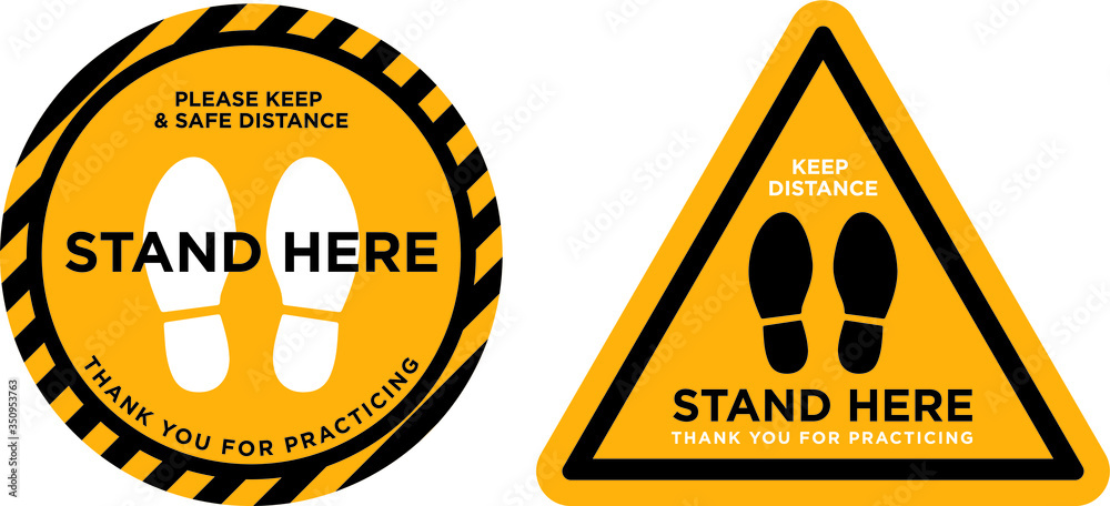 keep distance stand here signage icon Stock Vector | Adobe Stock