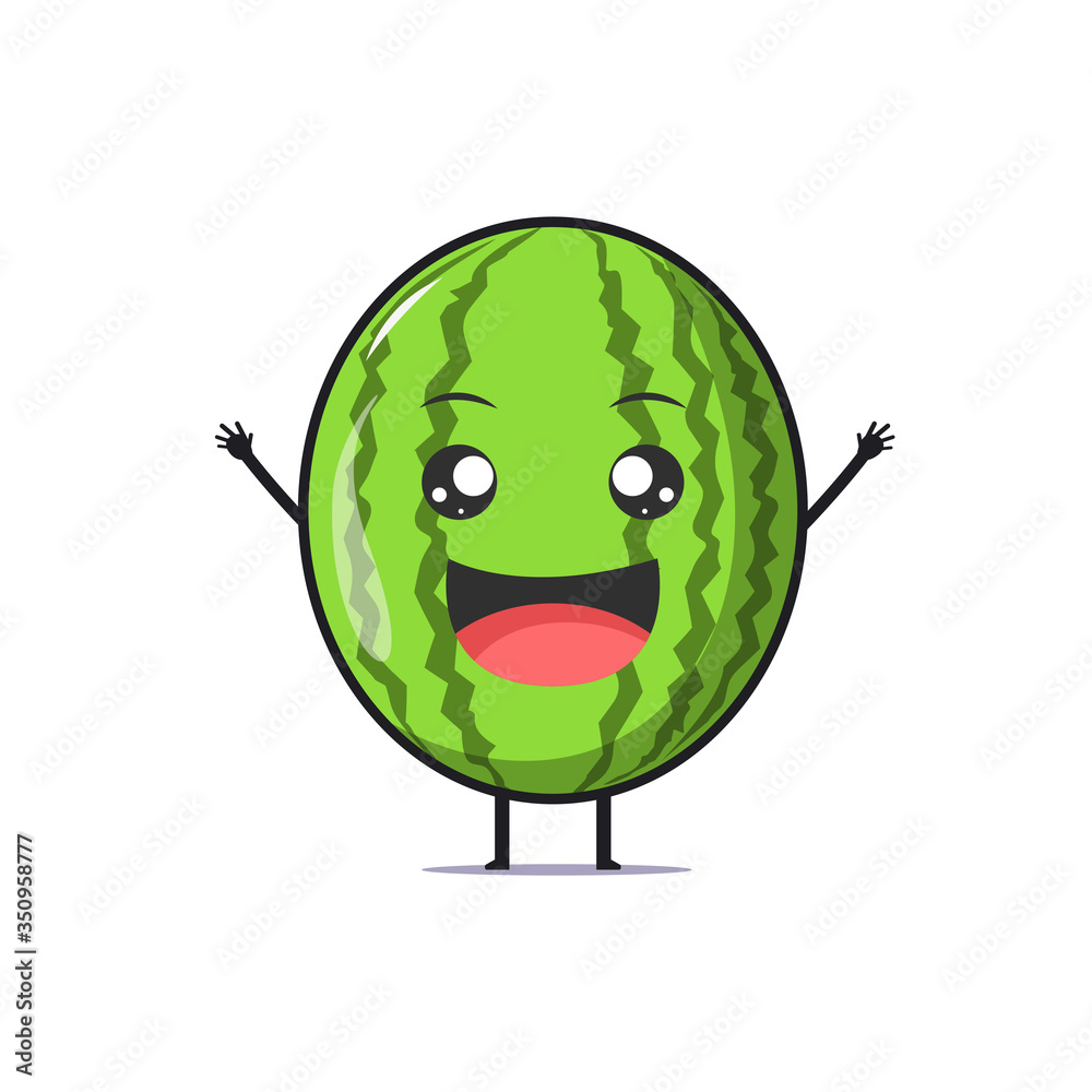 Cute watermelon character. Watermelon character illustration isolated ...