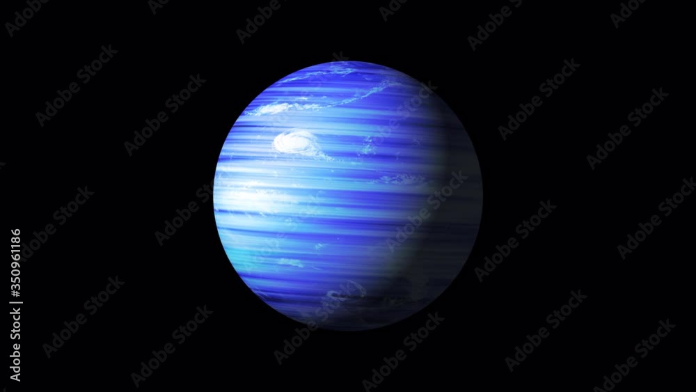 Abstract blue alien planet rotating in outer Space animation isolated ...
