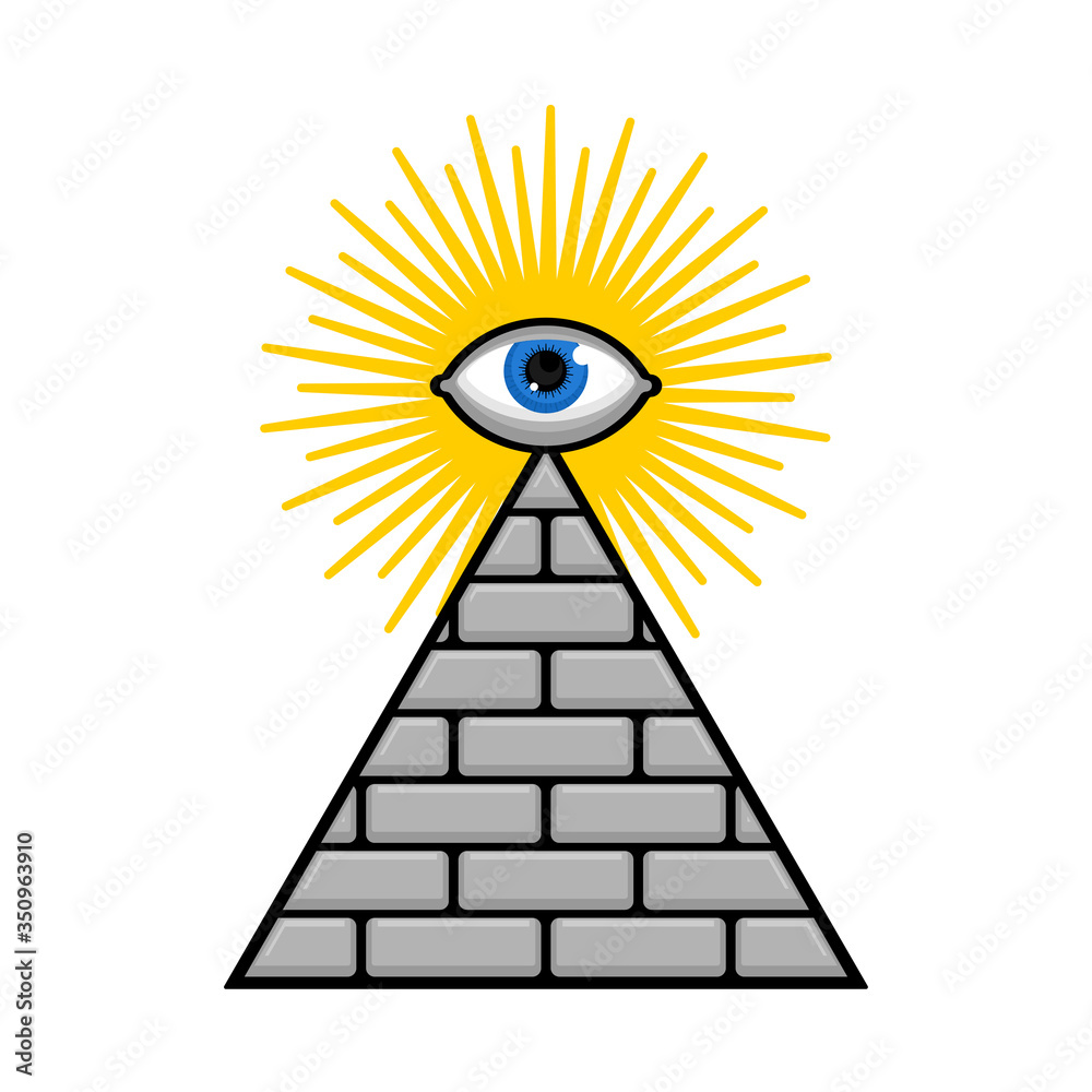 Egyptian pyramid and eye. all-seeing eye symbol. Sacred Secret mystic ...