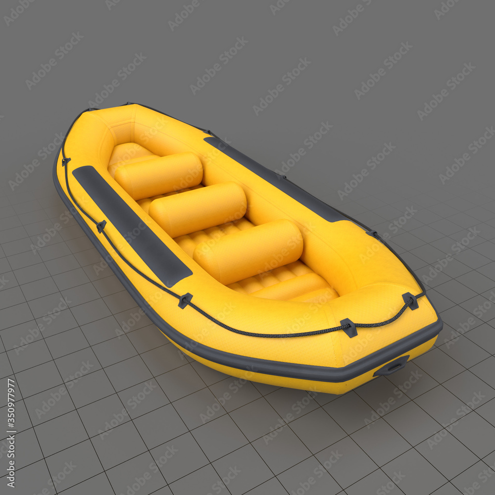 Rafting boat Stock 3D asset | Adobe Stock