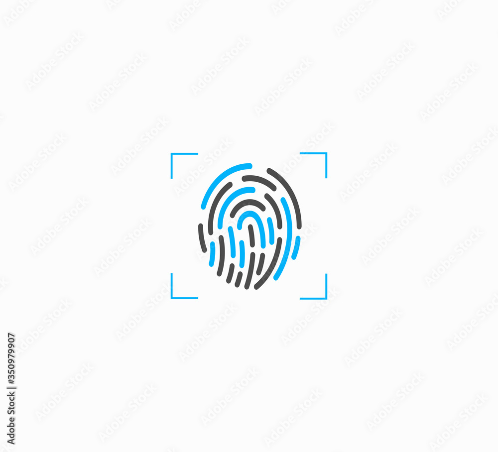 Fingerprint scanning, identification and security vector illustration ...