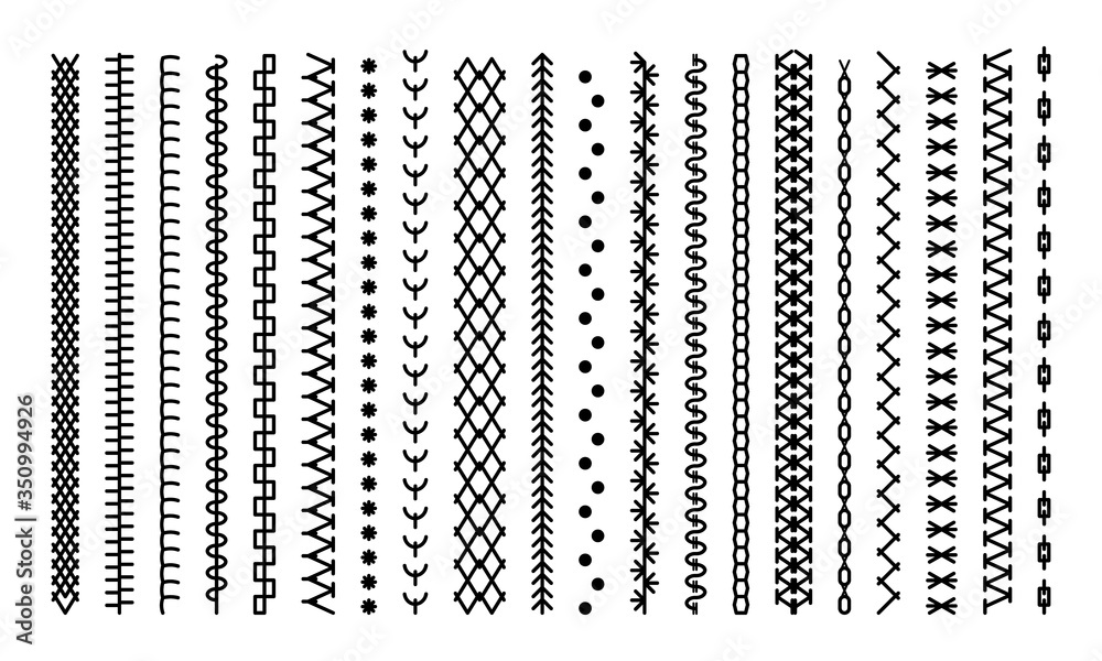 Collection stitch patterns. Stock Vector | Adobe Stock