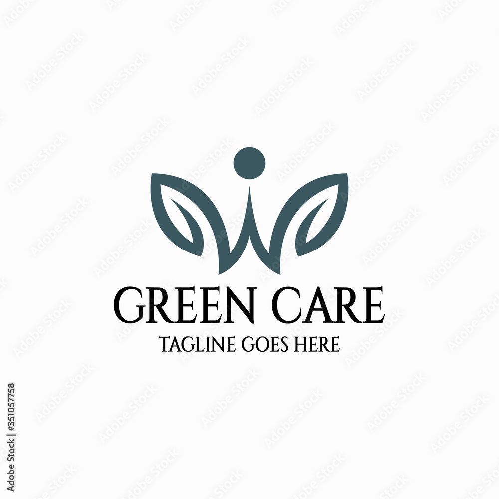 Green care logo design template. Vector illustration Stock Vector ...