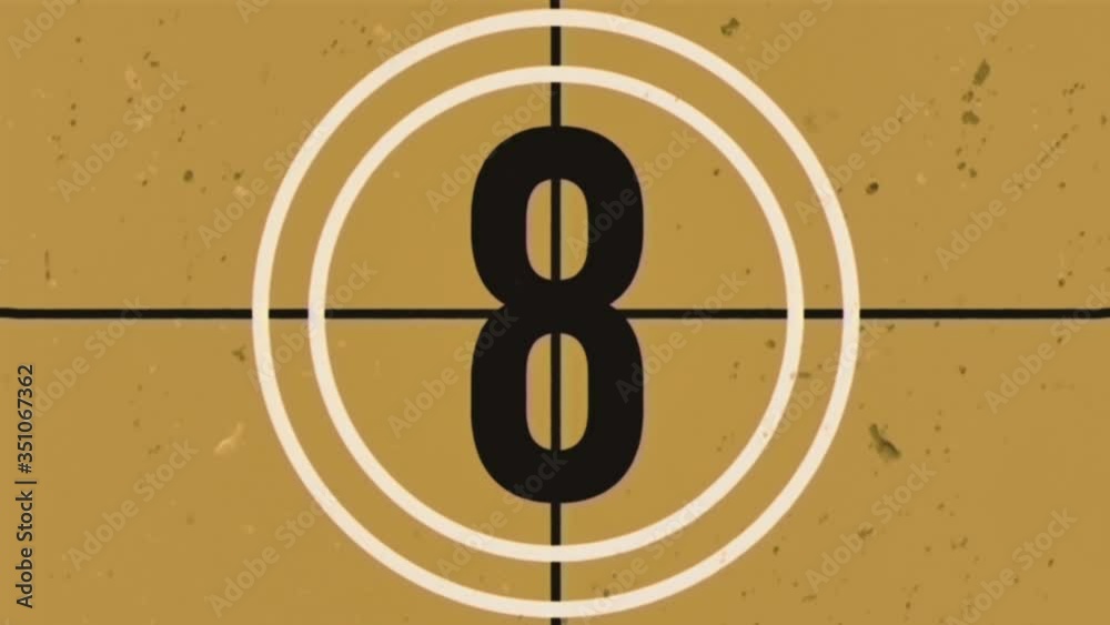 Universal Countdown Film Leader. Bright colors. Countdown Clock from 8 ...
