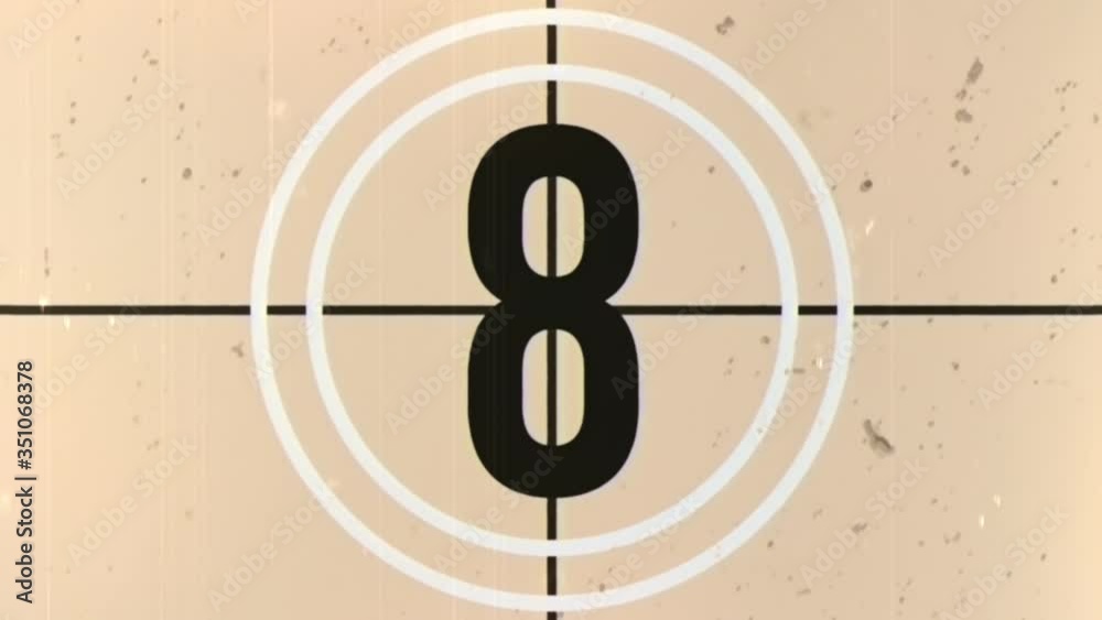 Universal Countdown Film Leader. Bright colors. Countdown Clock from 8 ...