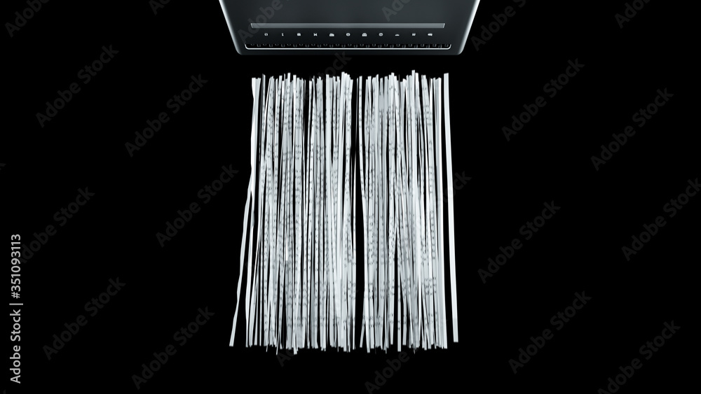 Document Shattered in a Shredding Machine. Paper Contract Destroyed in ...