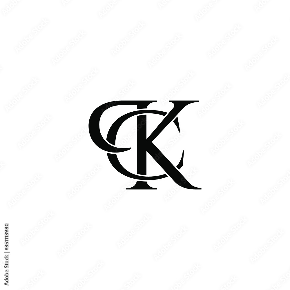 pck letter original monogram logo design Stock Vector | Adobe Stock