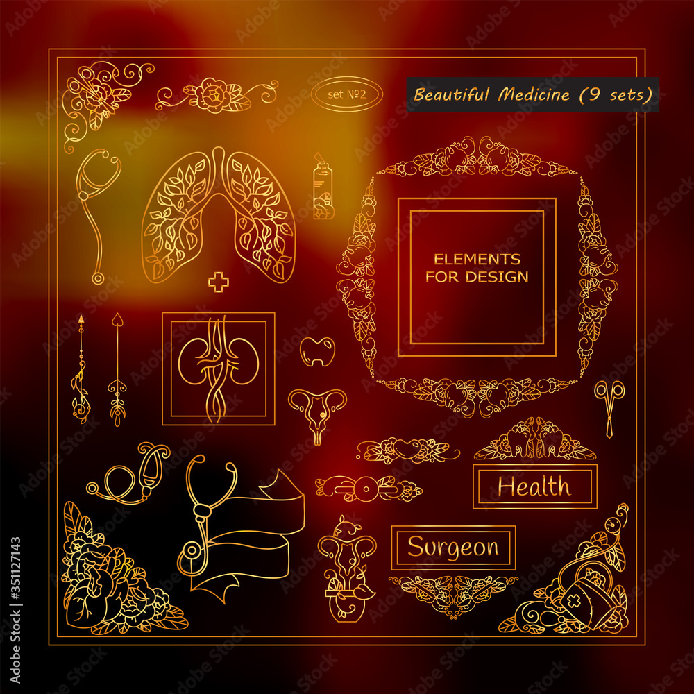Perfect medical elements for doctors, anatomy, lovely human organs and ...