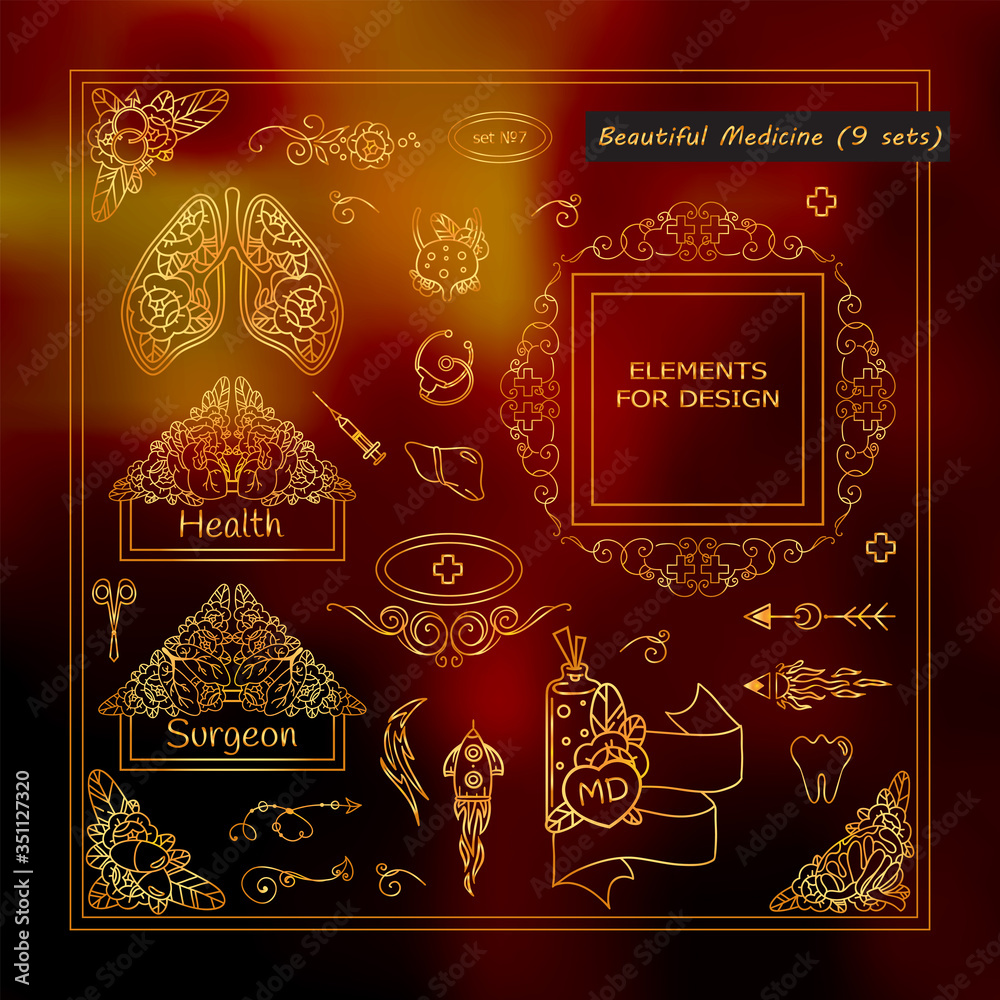 Perfect medical elements for doctors, anatomy, lovely human organs and ...