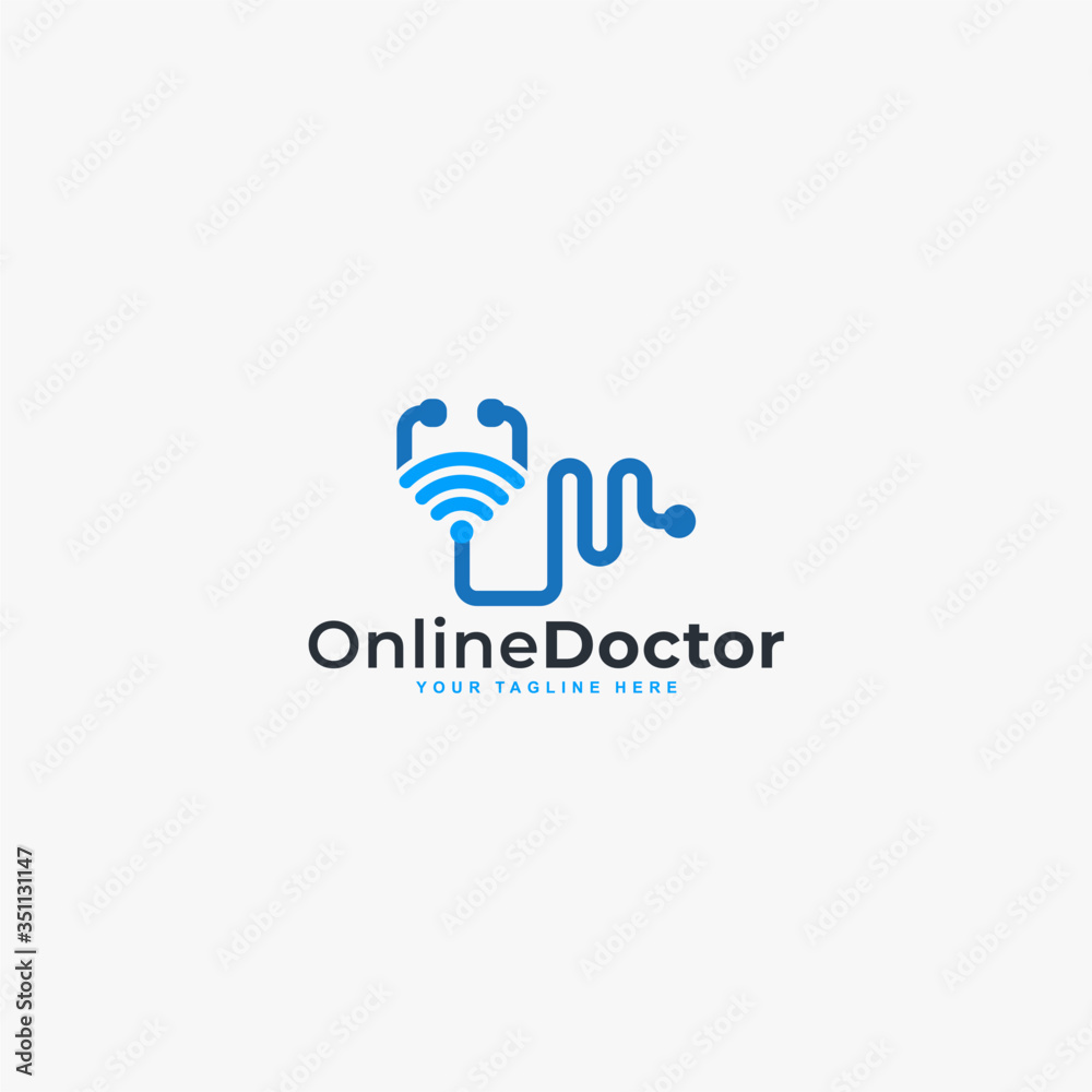 Doctor online virtual services logo design vector. Consultation to ...