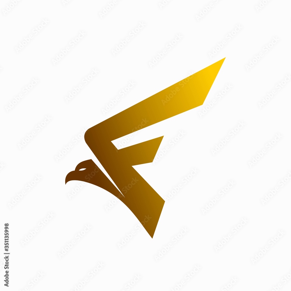 Falcon logo design, letter F logo Stock Vector | Adobe Stock