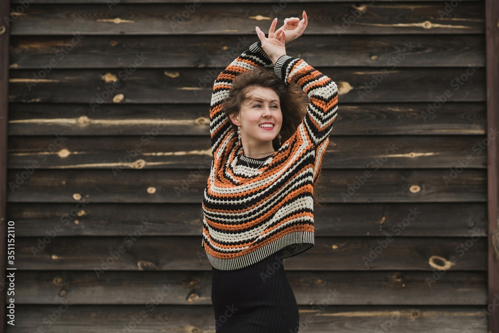 New world and new age people. Modern girl have a good mood, smiling ...