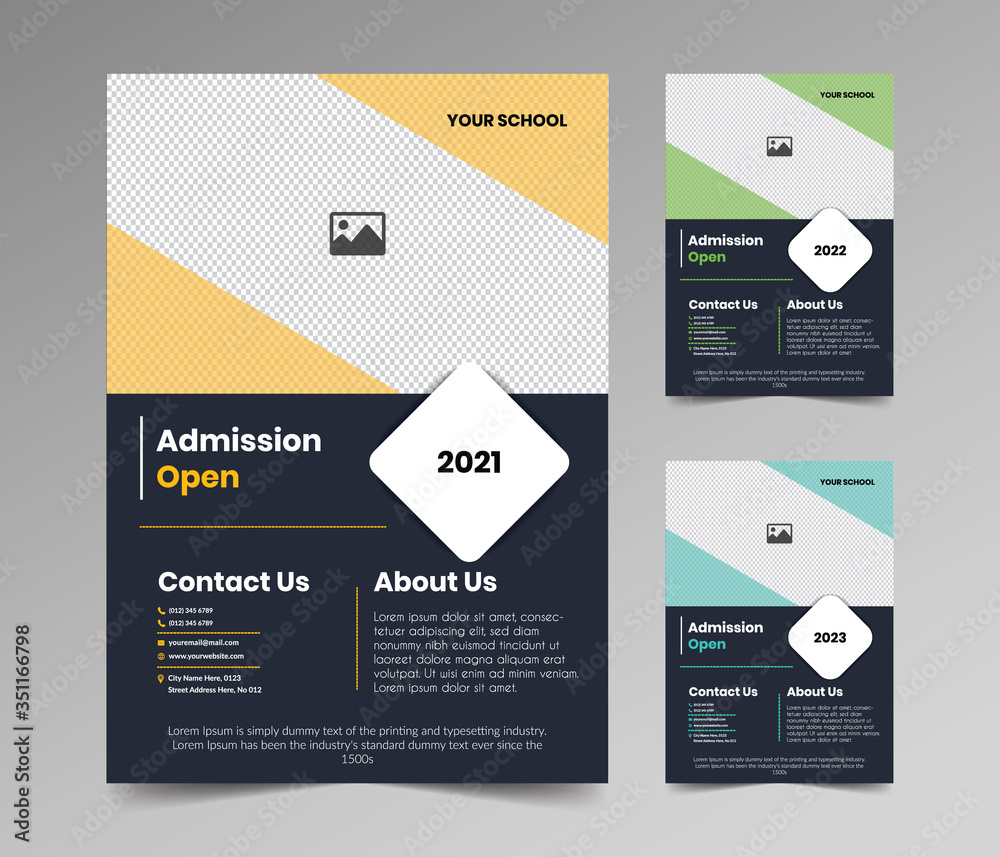 Admission Open Flyer Template Design Stock Vector | Adobe Stock