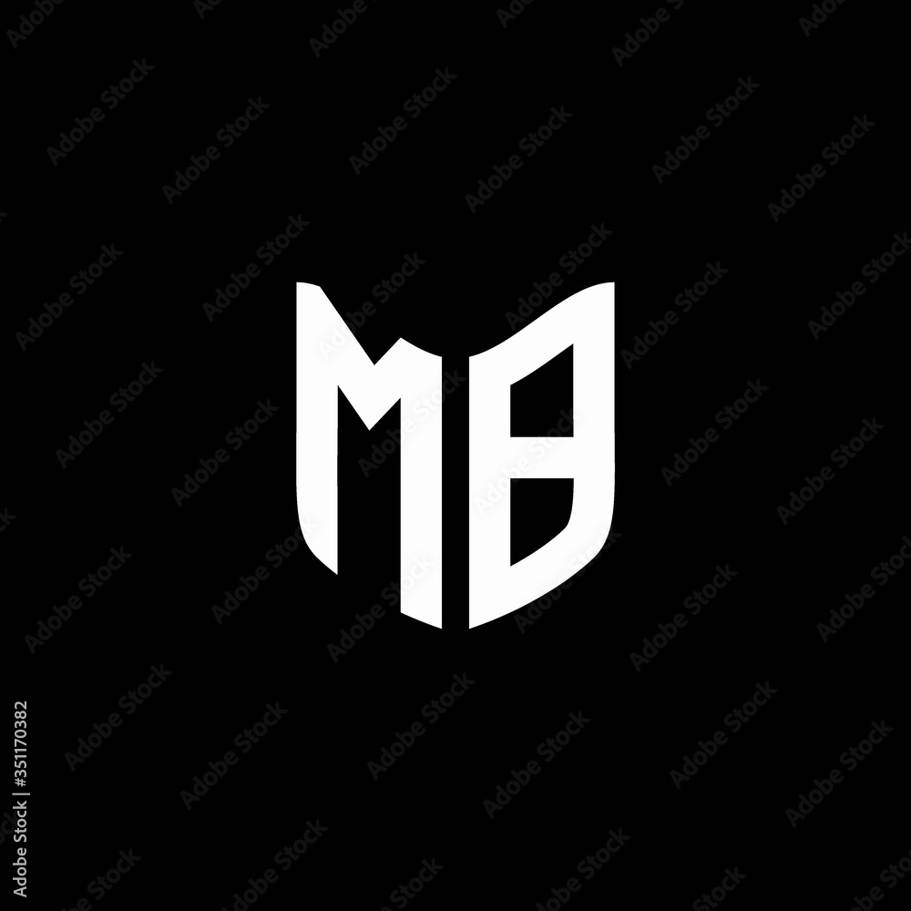 mb logo monogram with shield shape design template Stock Vector | Adobe ...