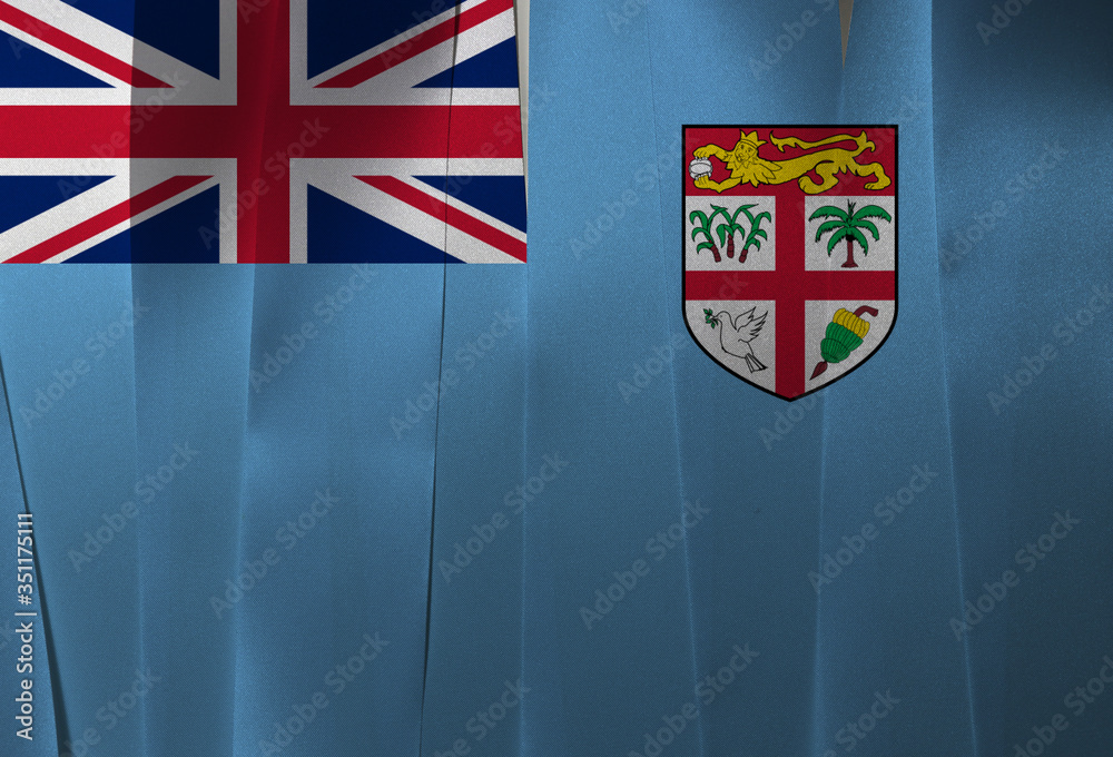 Colorful ribbon as Fiji national flag, A Light Blue Ensign with the ...