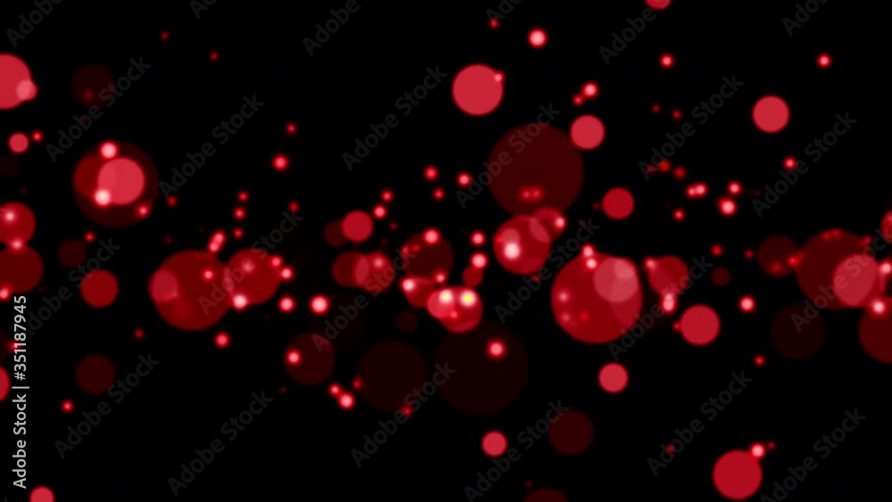 Looped animation. Vivid Red Neon bokeh particles background. 4K render ...