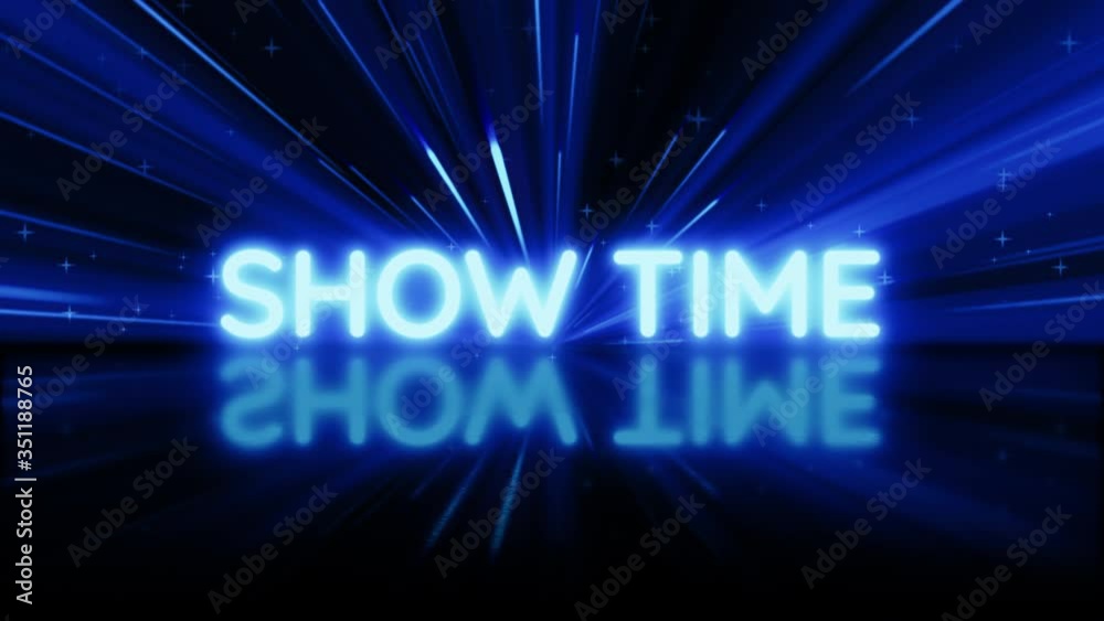 Show Time text message reveal with beautiful blue light background ...