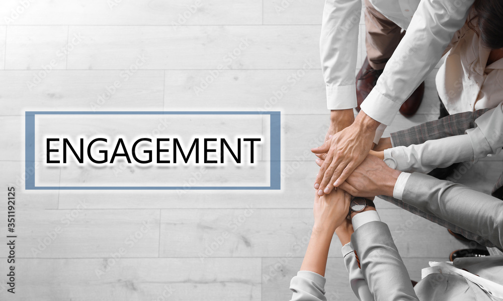 Engagement concept. People holding hands together, top view Stock Photo ...