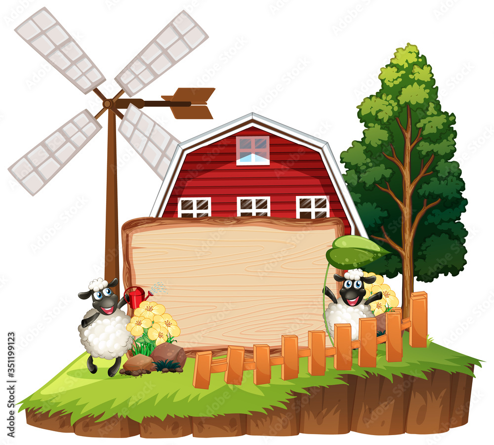Farm theme background with farm animals Stock Vector | Adobe Stock