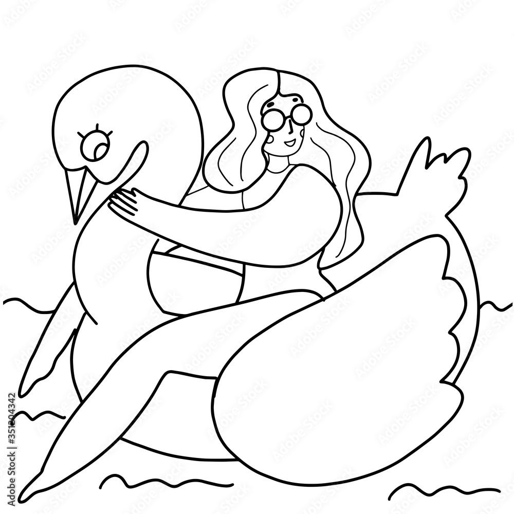 Flamingo, unicorn, swan and sweet donut inflatable swimming pool floats ...