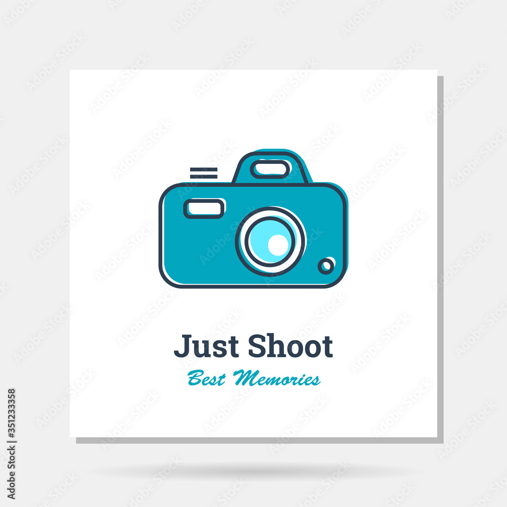 Vector simple company logo example with Photo Camera - Just Shoot Stock ...