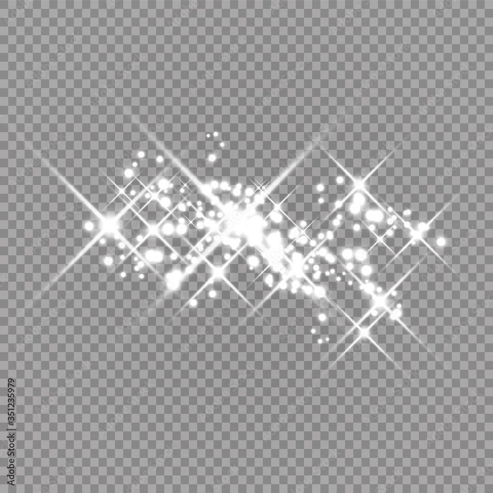 White sparks glitter special light effect. Vector sparkles on ...