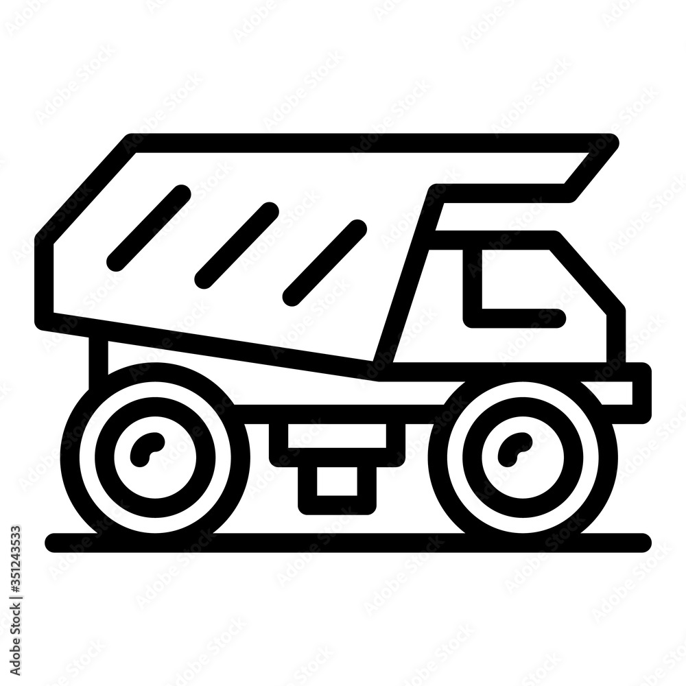 Big tipper icon. Outline big tipper vector icon for web design isolated ...