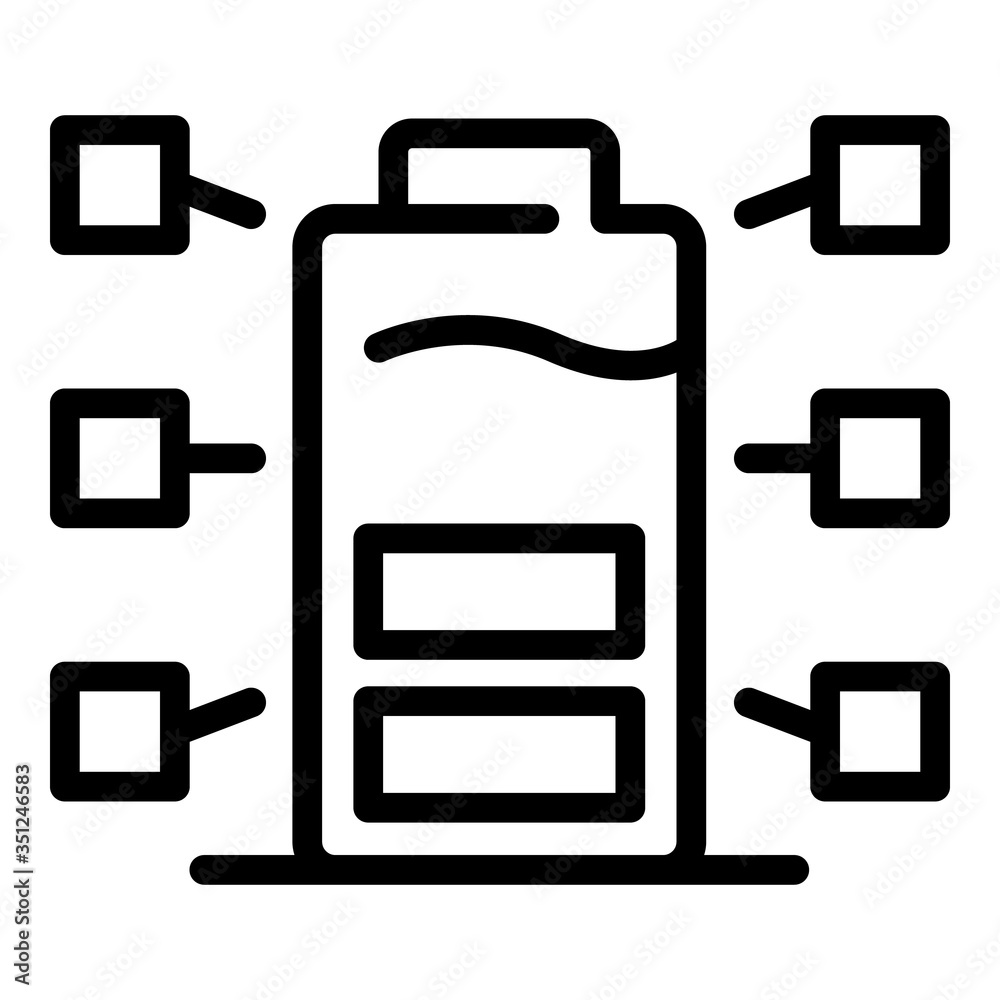 Eco battery icon. Outline eco battery vector icon for web design ... Eco battery icon. Outline eco battery vector icon for web design ...