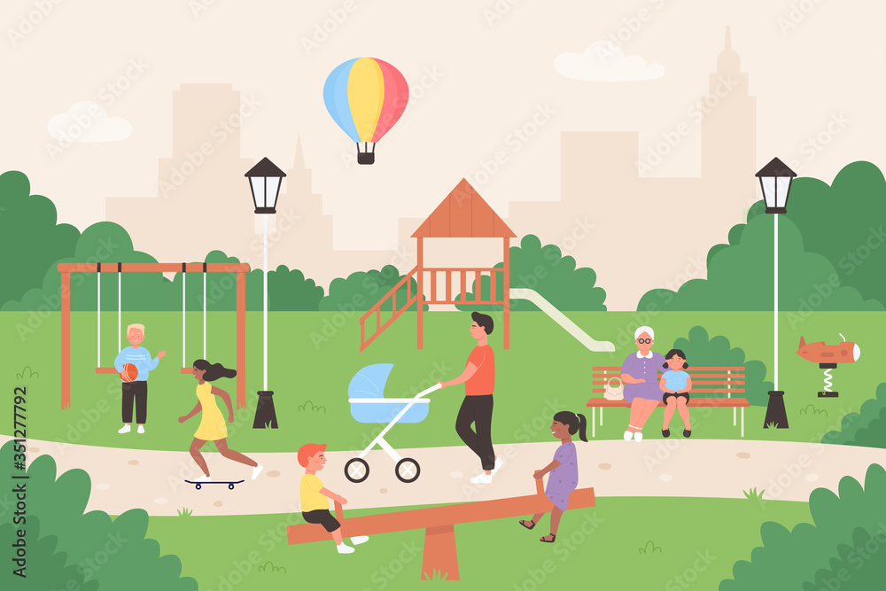 Kids Park Vector