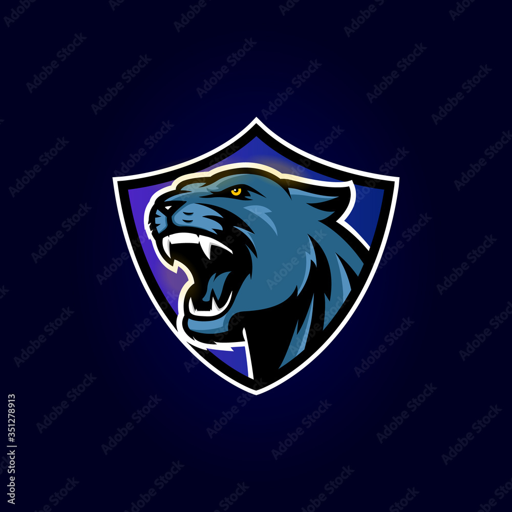 Panther modern logo. Template design emblem for a sport and eSport team ...