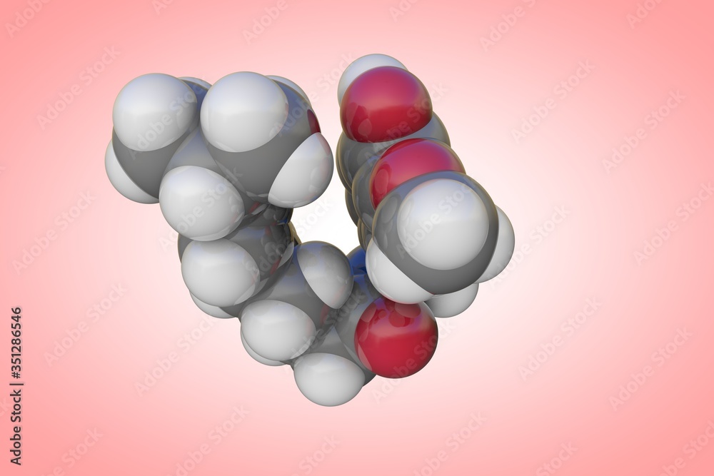 Space-filling molecular model of capsaicin. Atoms are represented as ...