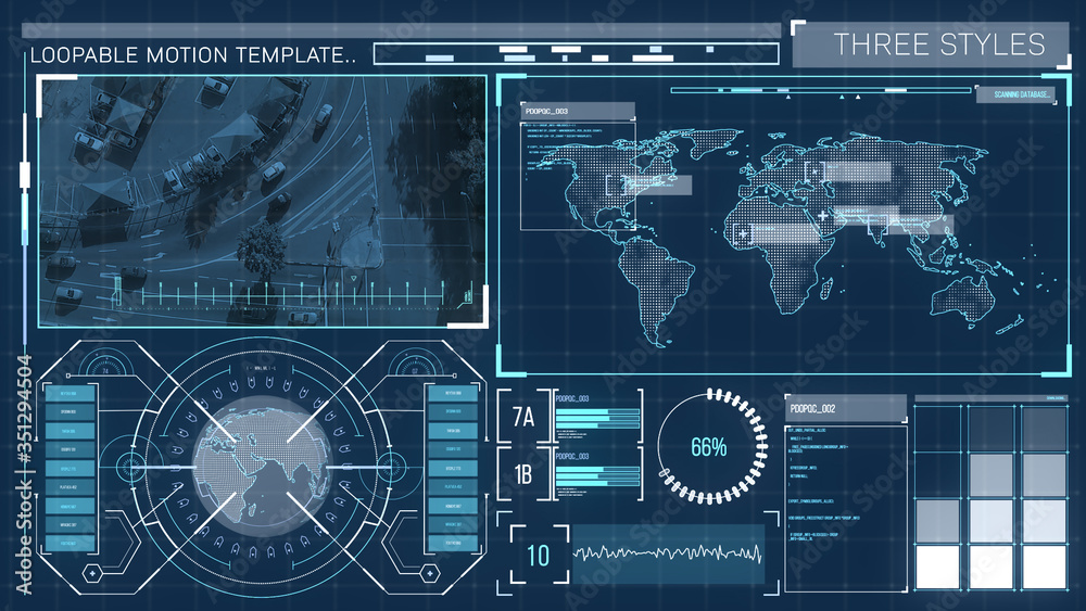 Loopable Digital Interface Overlay Stock Template | Adobe Stock