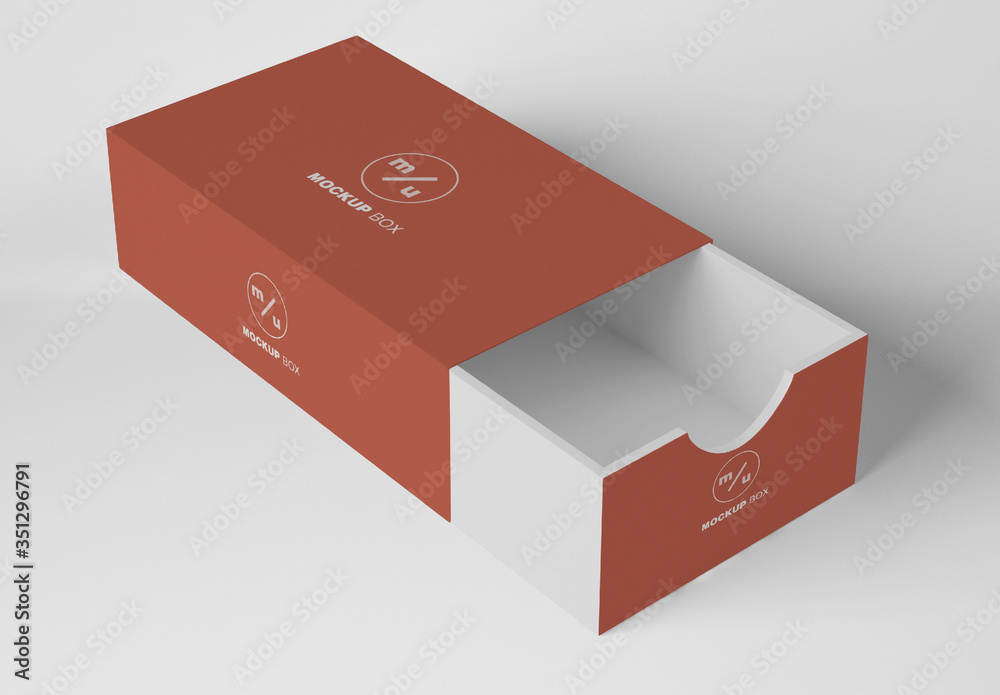 Opened Cardboard Box Mockup Stock Template | Adobe Stock