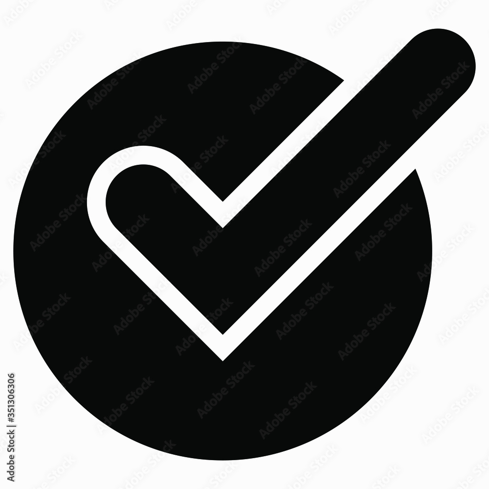 Ok vector icon. Flat eco symbol. Check mark icon design. Confirmations ...