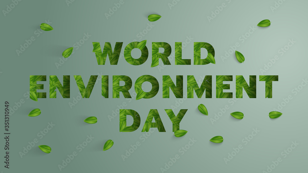 World Environment day concept. Earth Day. Cut shape of lettering for ...