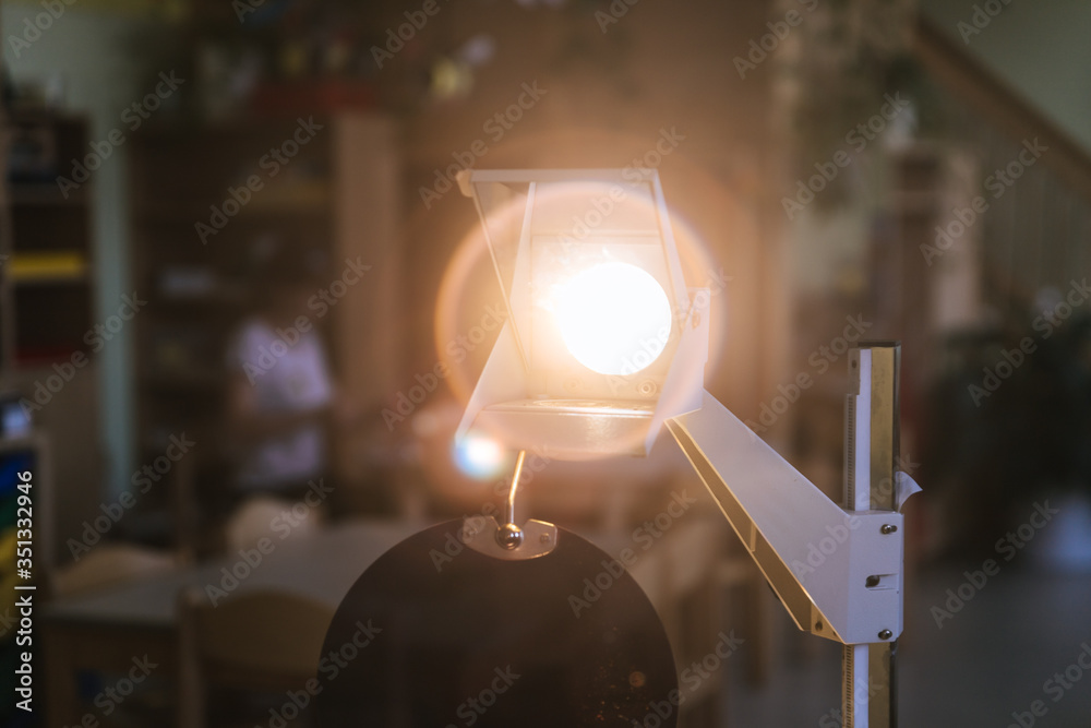 Schooling concept: Retro overhead projector in classroom, educational ...