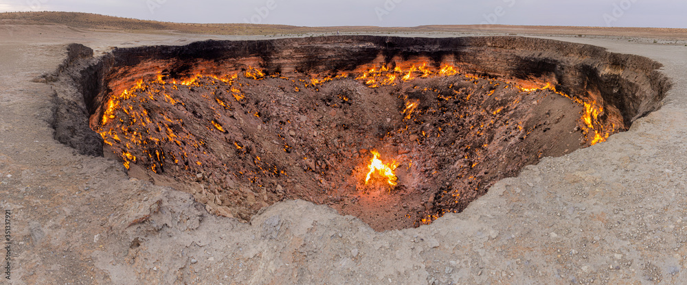 Darvaza (Derweze) gas crater (called also The Door to Hell) in ...