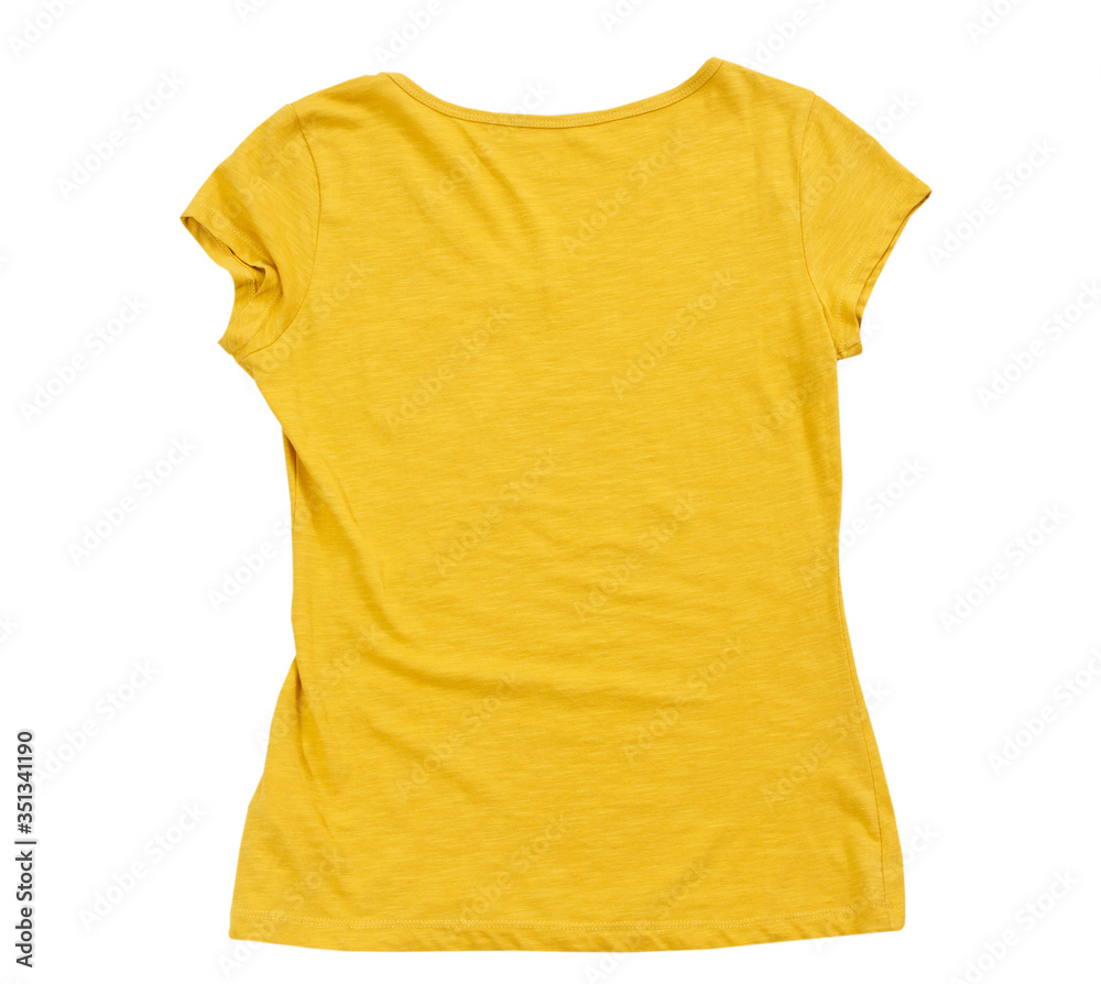 Back view of yellow T-shirt can be used as design template, yellow t ...