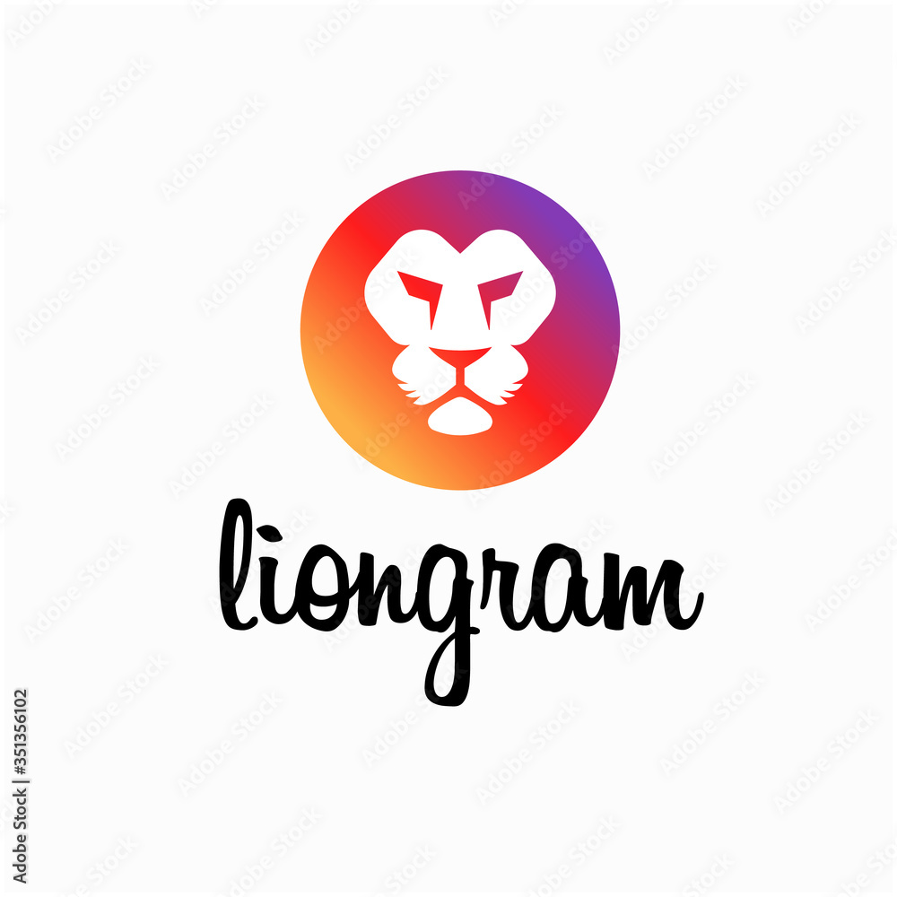 Lion Logo Vector Icon Template. Lion Head Logo. Modern Colorful Lion ...