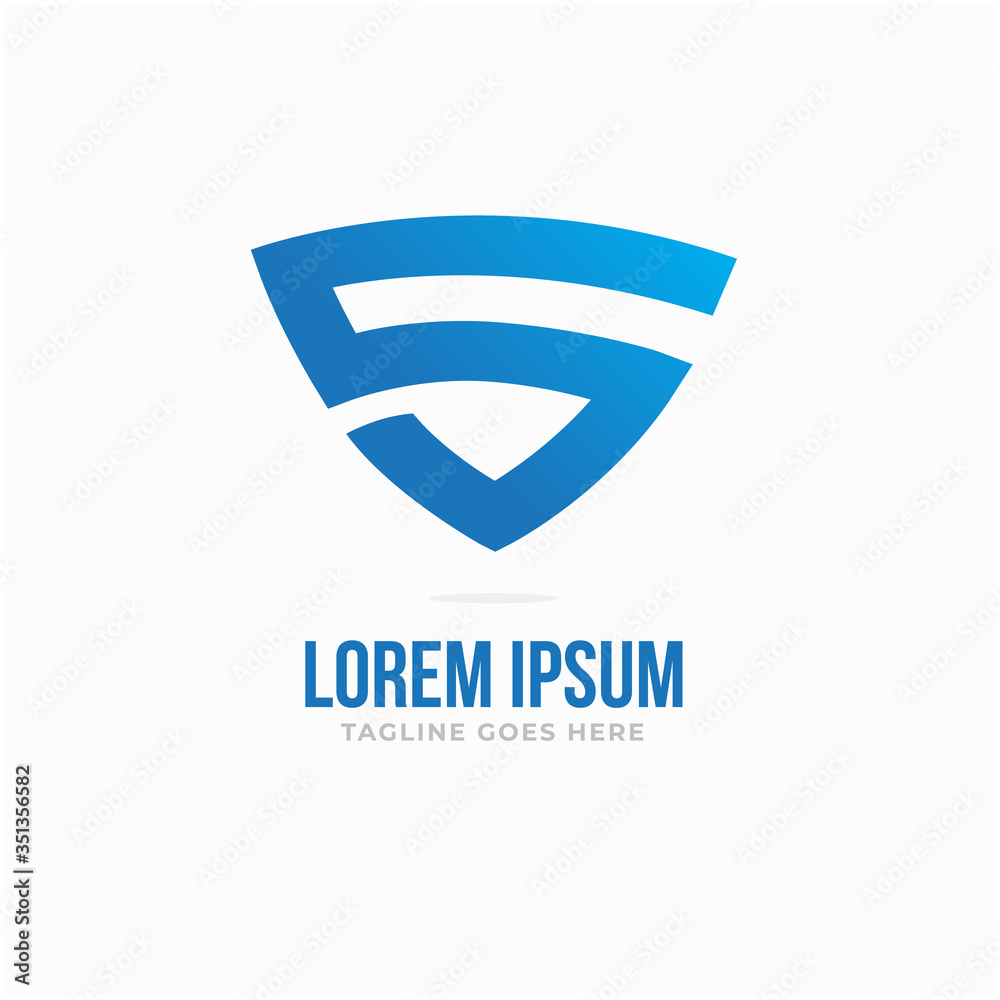 S Letter Logo Vector Icon Template. Shield Design Modern Logo with a ...
