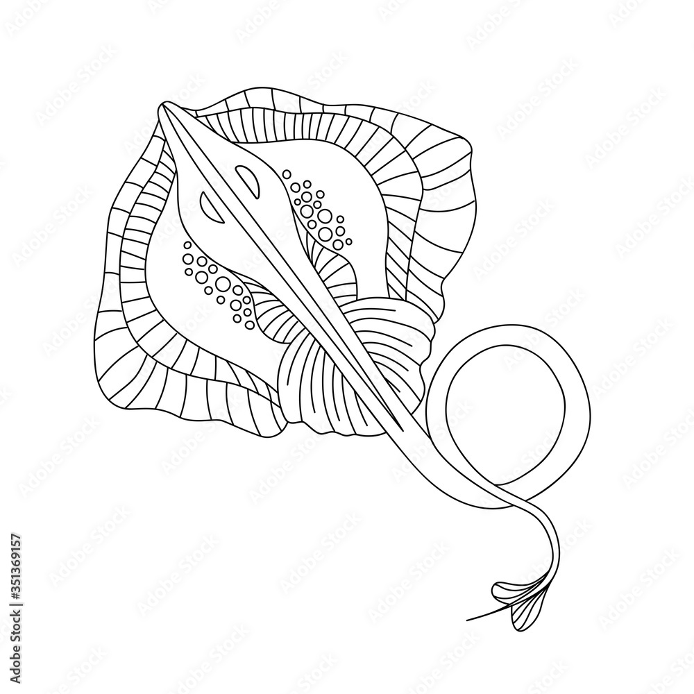 Staining. Coloring book. Coloring book with a picture of a mantle ...