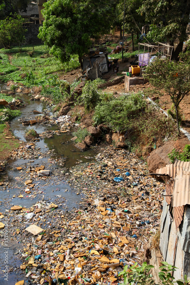 Foto de A small stream running through a jungle village in Sierra Leone ...